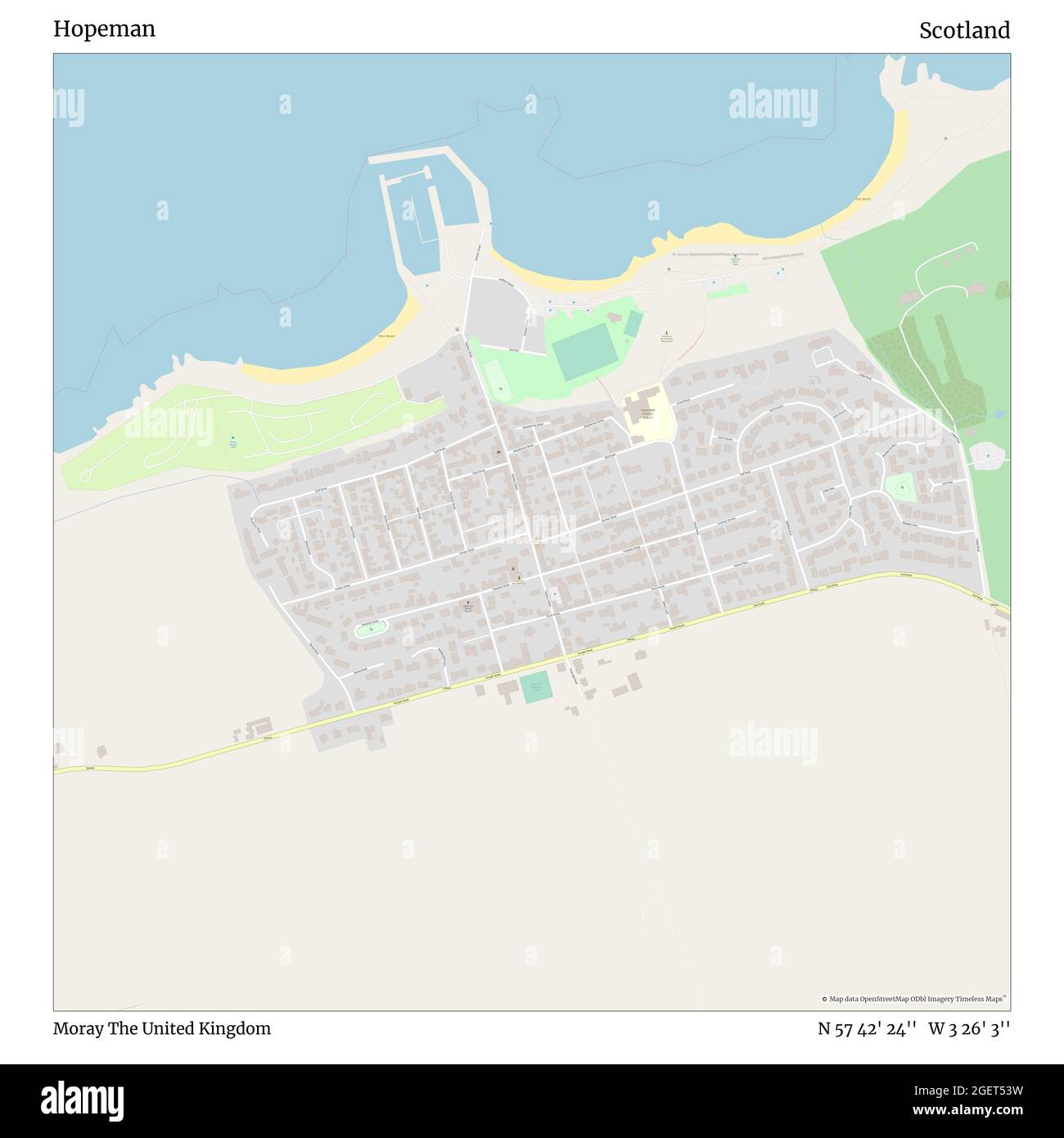 Hopeman, Moray, Vereinigtes Königreich, Schottland, N 57 42' 24'', W 3 ...