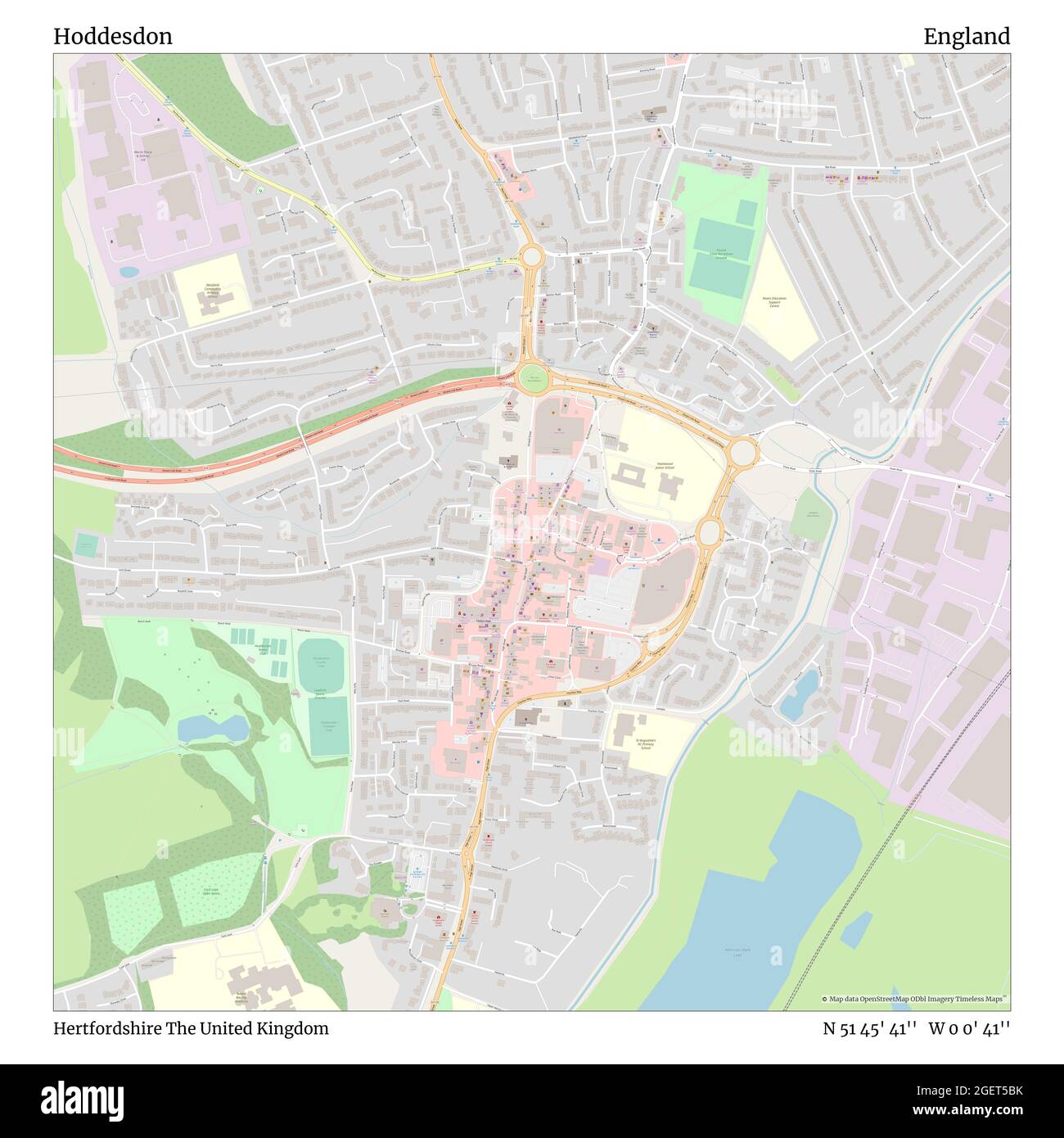 Hoddesdon, Hertfordshire, Großbritannien, England, N 51 45' 41'', W 0 0 ...
