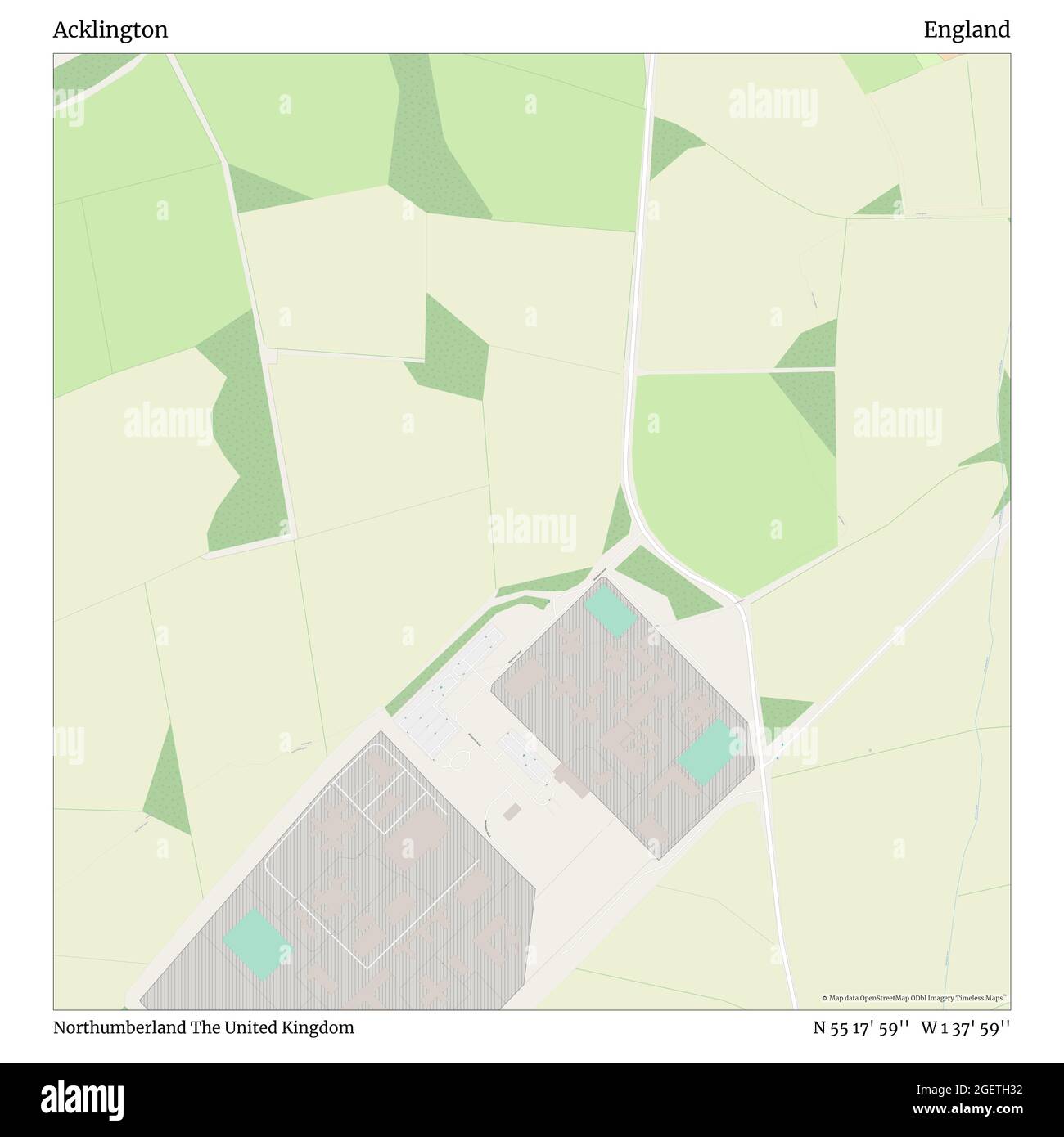 Acklington, Northumberland, Vereinigtes Königreich, England, N 55 17 ...