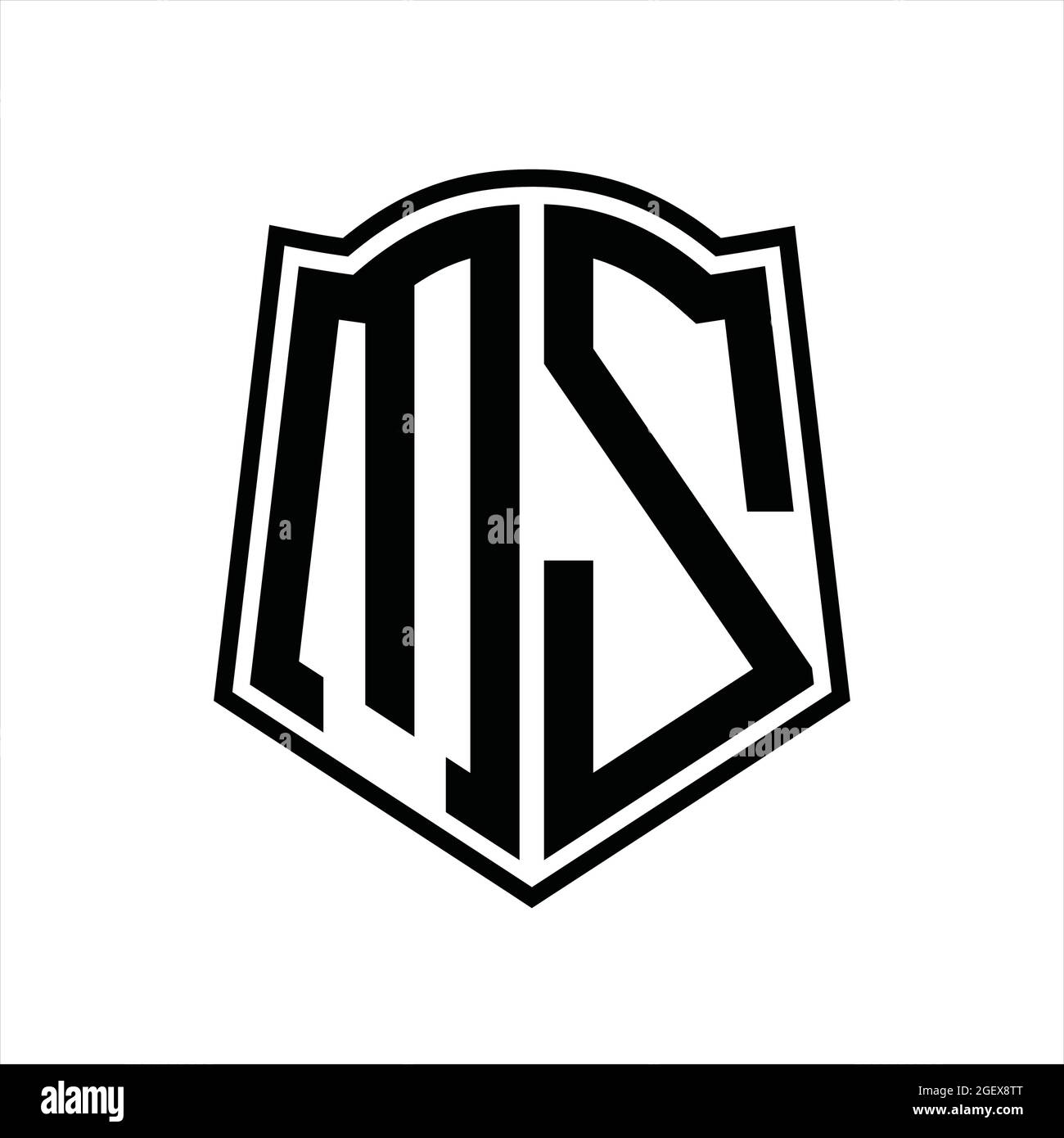 MZ Logo Monogramm mit Schild Form Umriss Designvorlage isoliert in ...