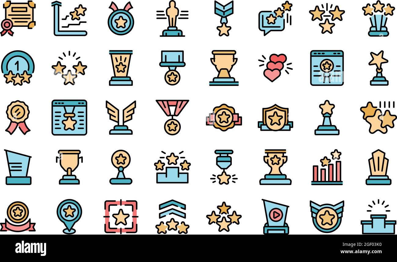 Ranglistensymbol. Umriss Satz von Ranking-Vektor-Symbol dünne Linie ...