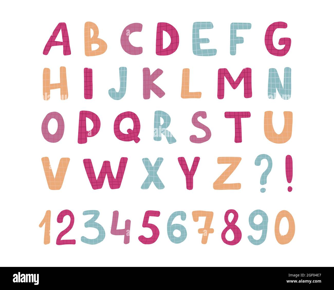 Schriftart für Kinder mit Alphabet. Lustige Kinder Cartoon Briefe für ...