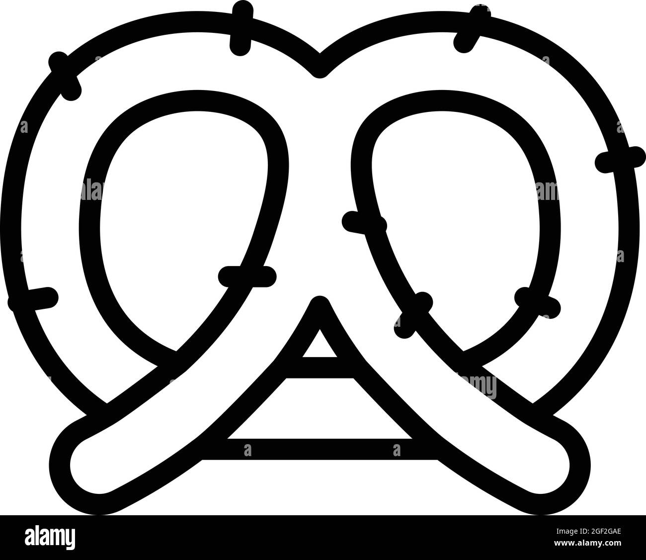 Vektor der Brezel-Symbolumrandung. Bavaria bretzel. Deutsches Brot ...