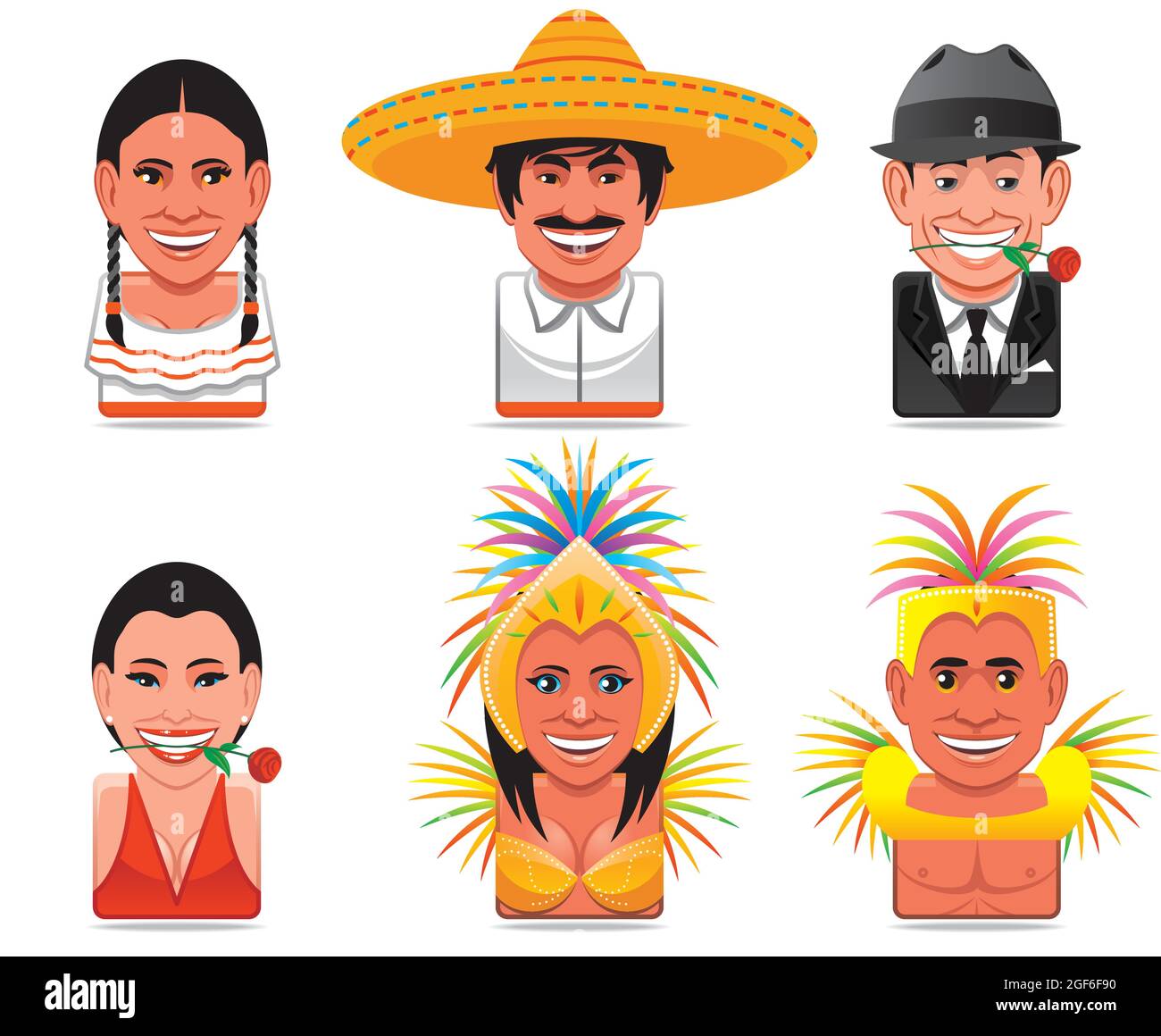 Vektor Illustration Avatar Welt Menschen Symbole Stereotype