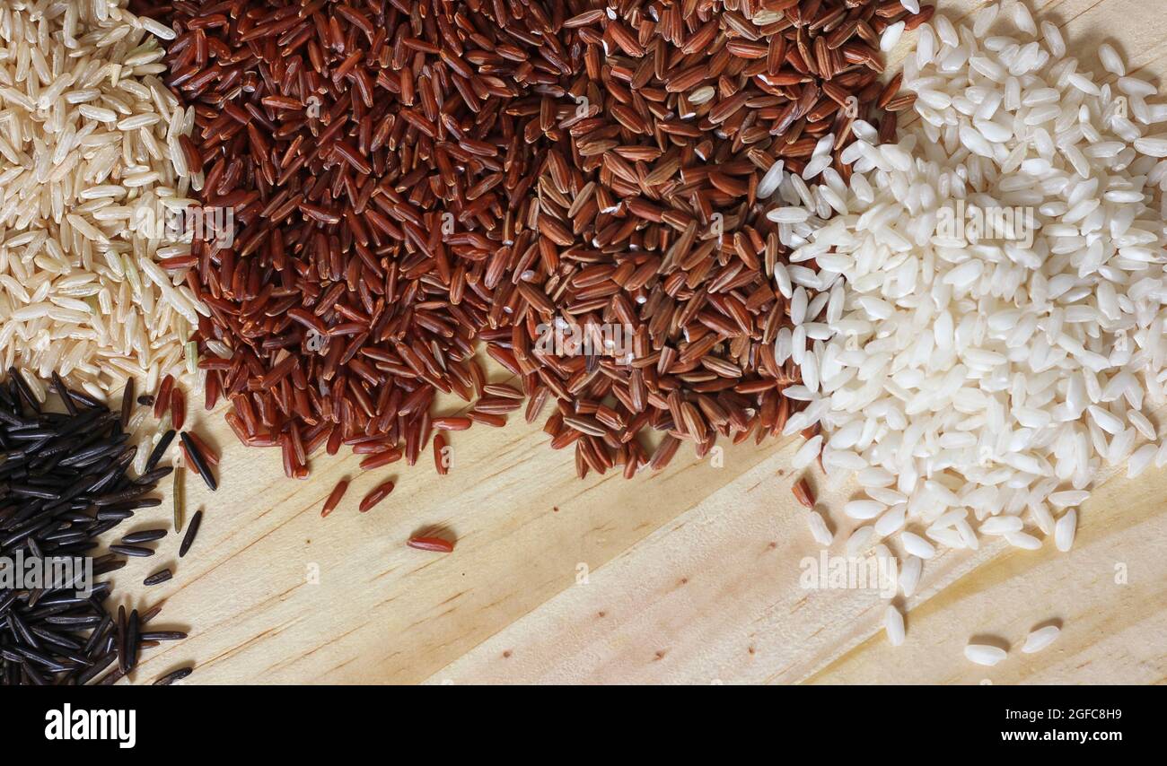 Jasminreis, Schwarzer Wildreis, Brauner Reis, Himalaya-Rot, Braun und ...
