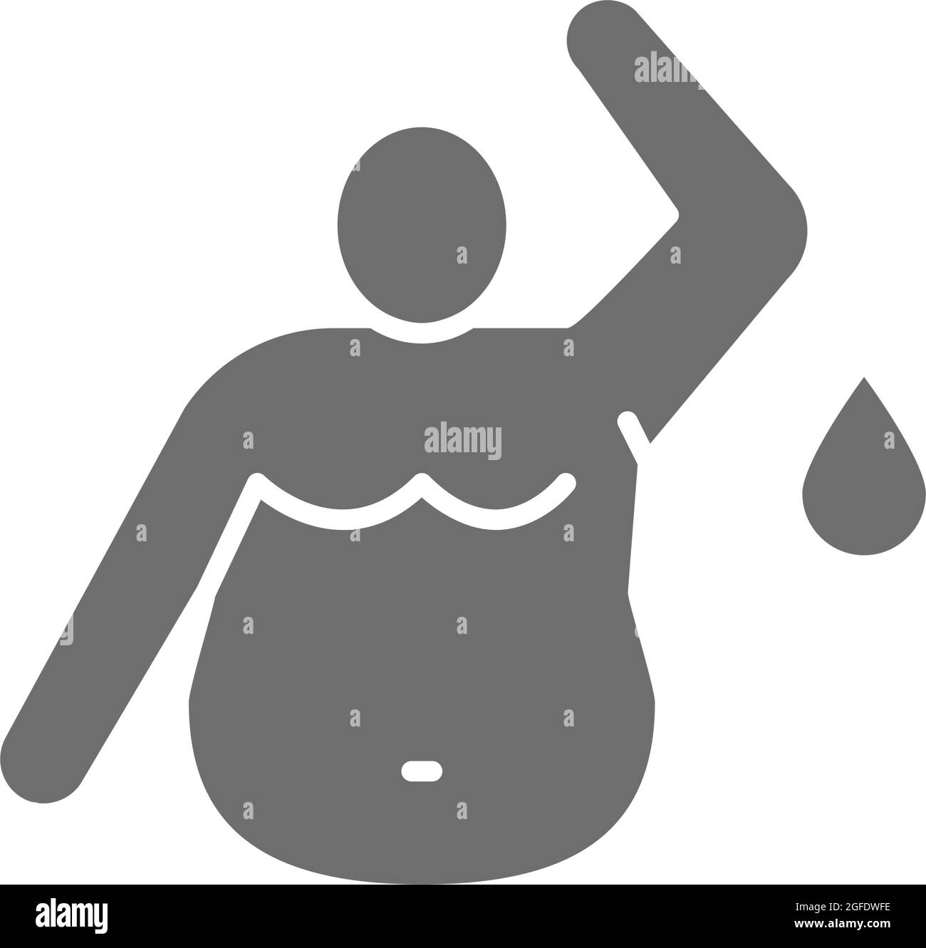 Fett verschwitzten Mann, Adipositas Mann grau Symbol Stock-Vektorgrafik ...