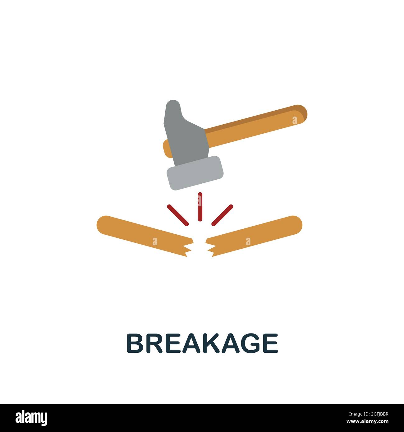 Symbol für Bruch flach. Einfaches Schild aus der Logistiksammlung ...