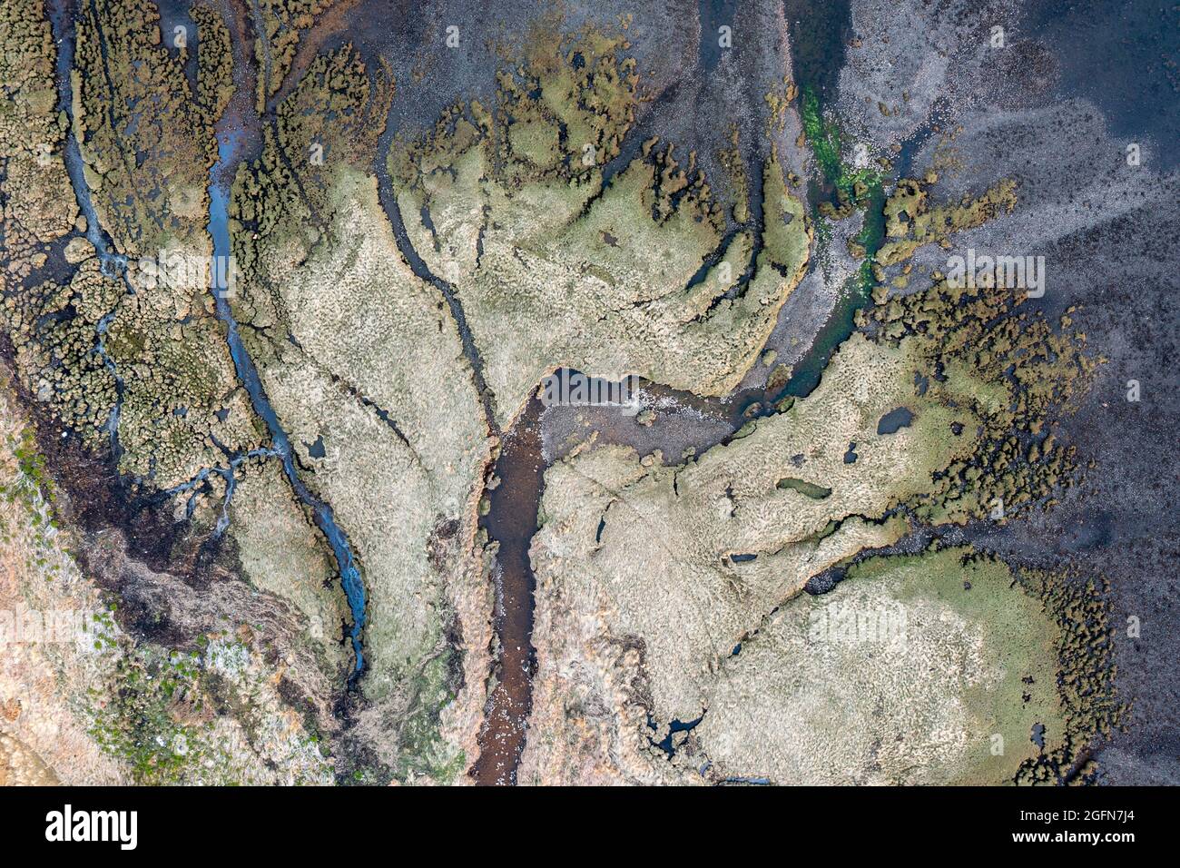 Aerial view river delta -Fotos und -Bildmaterial in hoher Auflösung – Alamy