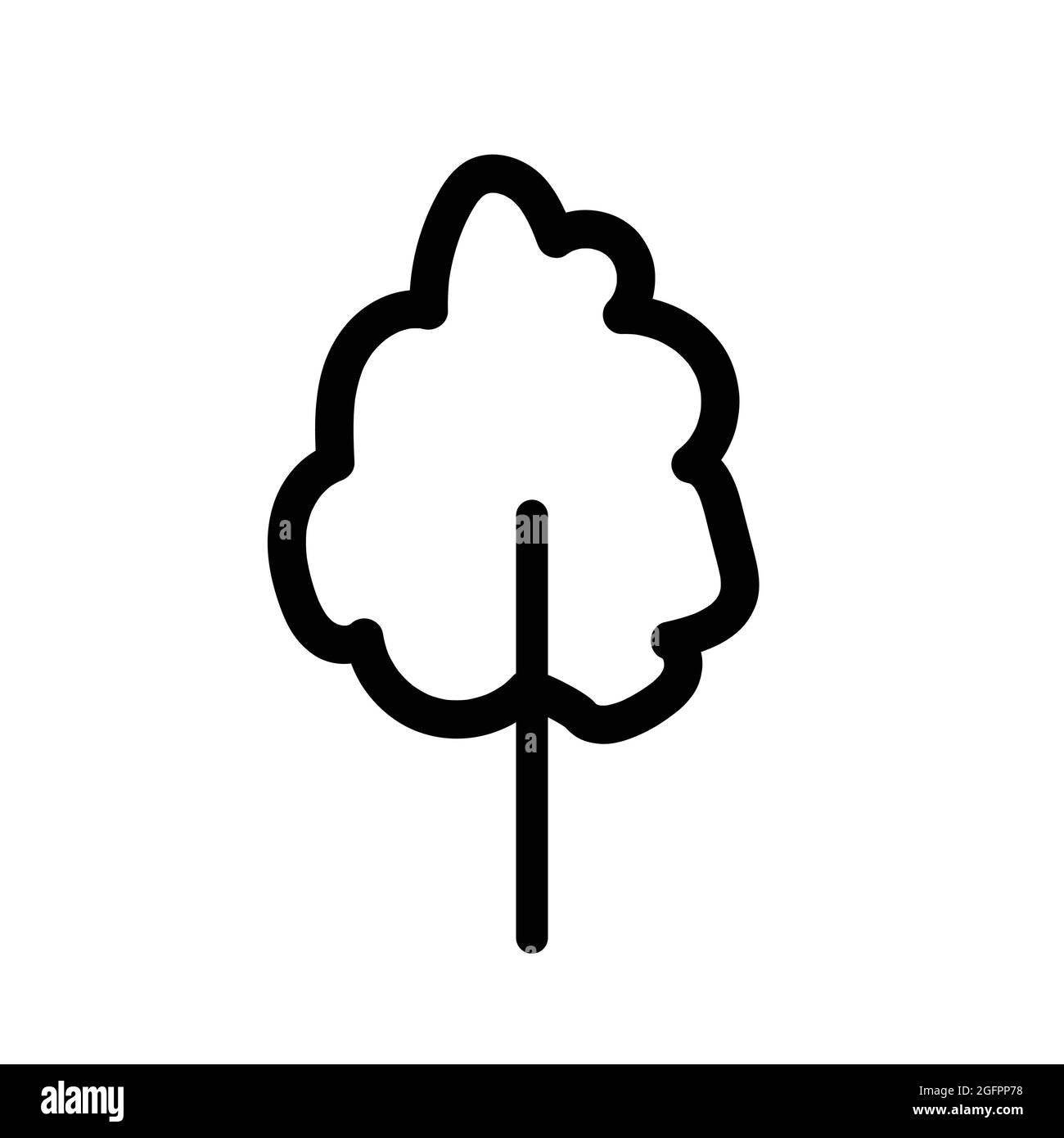 Symbol für den schwarz-weißen Vorlagenbaum. Vektorsymbol auf weißem ...