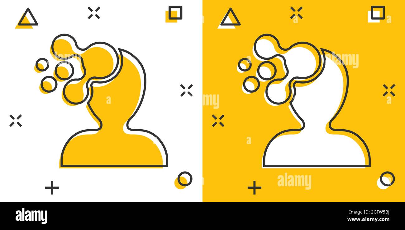 Geist Menschen Symbol im Comic-stil. Menschliche frustration Vektor ...