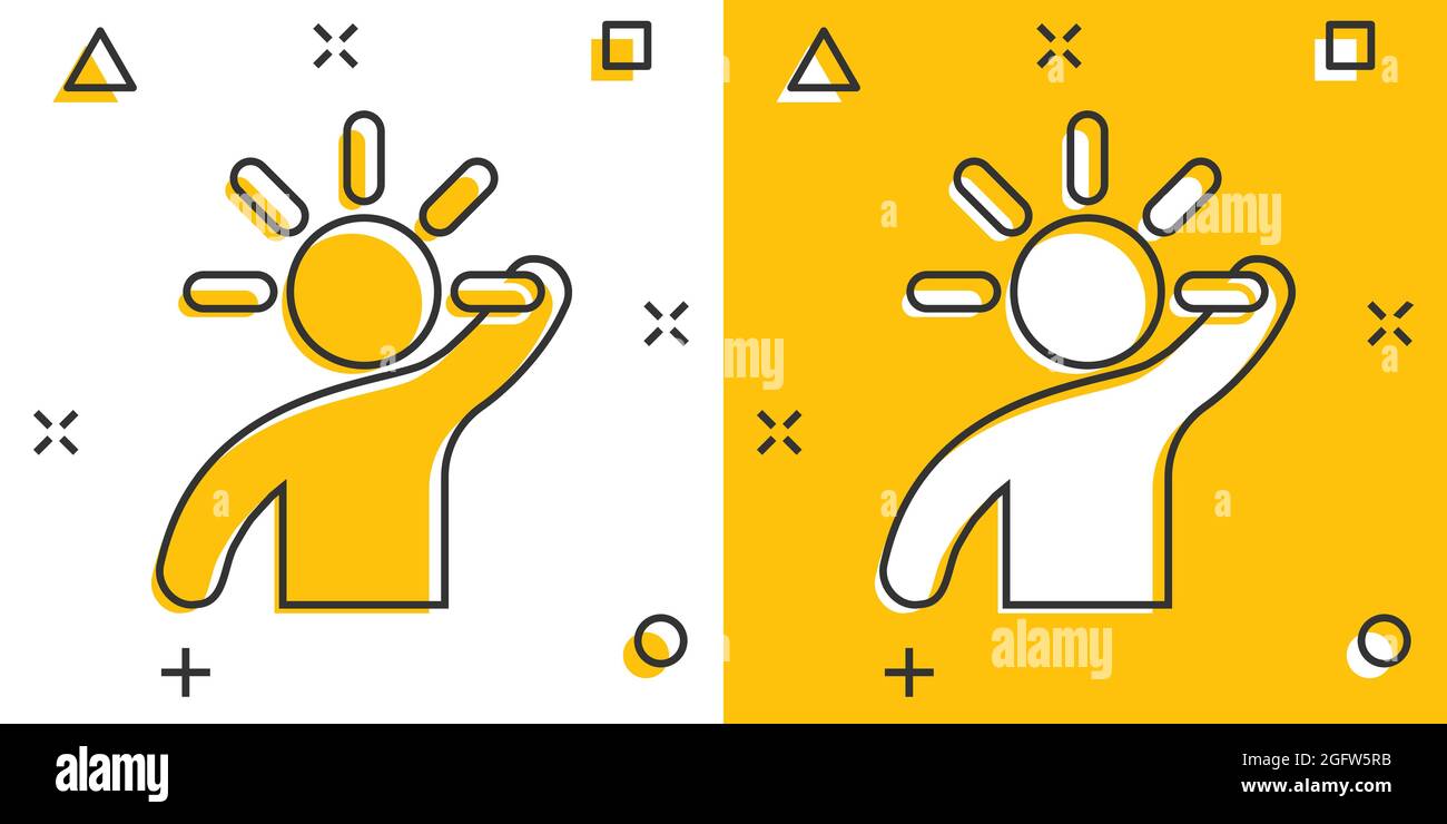 Geist Menschen Symbol im Comic-stil. Menschliche frustration Vektor ...