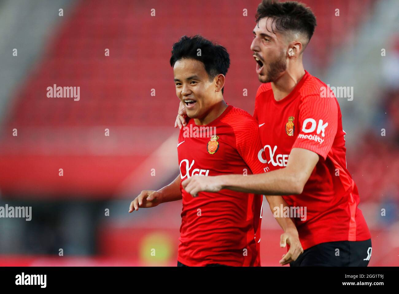 Palma de Mallorca, Spanien. Kredit: D. 27. Aug. 2021. Takefusa Kubo, Fer Nino (Mallorca) Fußball ...