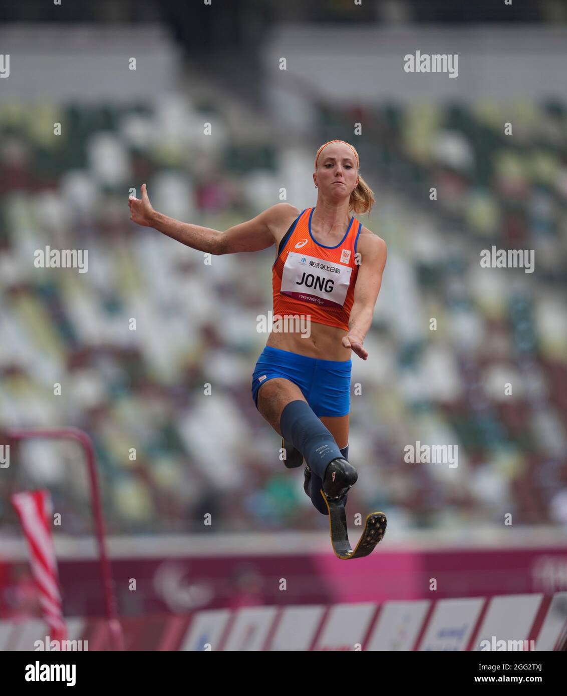 28. August 2021: Fleur Jong aus den Niederlanden gewinnt und bricht im Weitsprung den Weltrekord ...