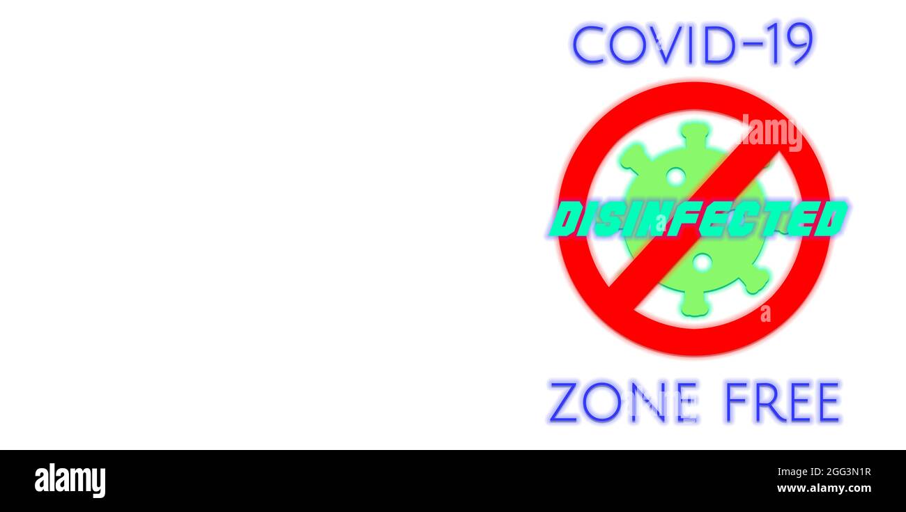 Coronavirus covid-19 freie Zone, Bereich. Zeichen der krankheitsfreien ...