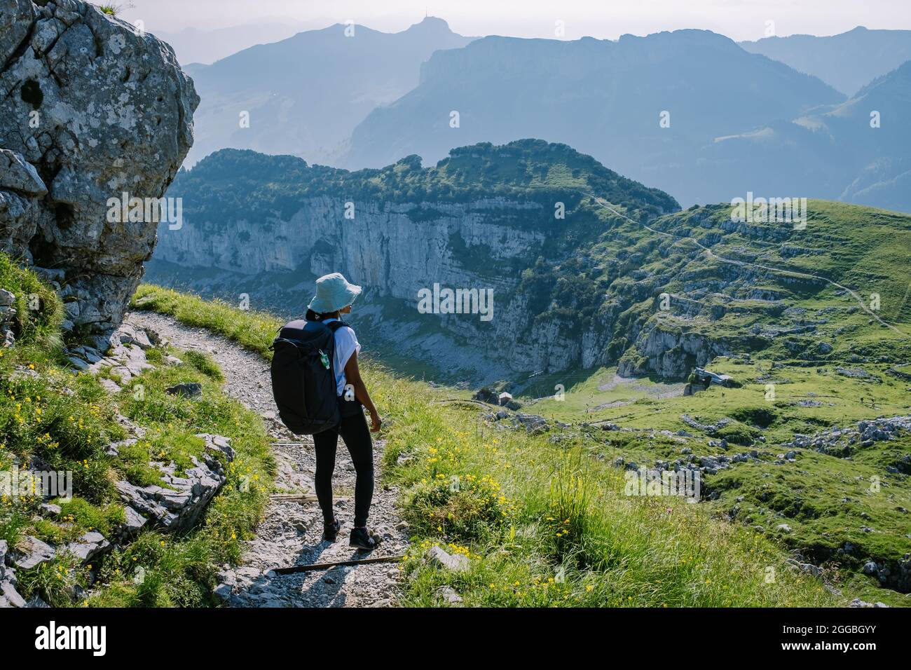 Seealpsee bei Appenzell in den schweizer Alpen, Ebenalp, Schweiz ...