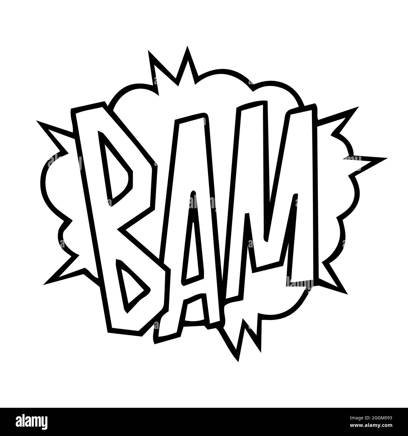 Comic-Doodle-Skizze. Explosionswolke. Vector bam-Comics-Symbol ...