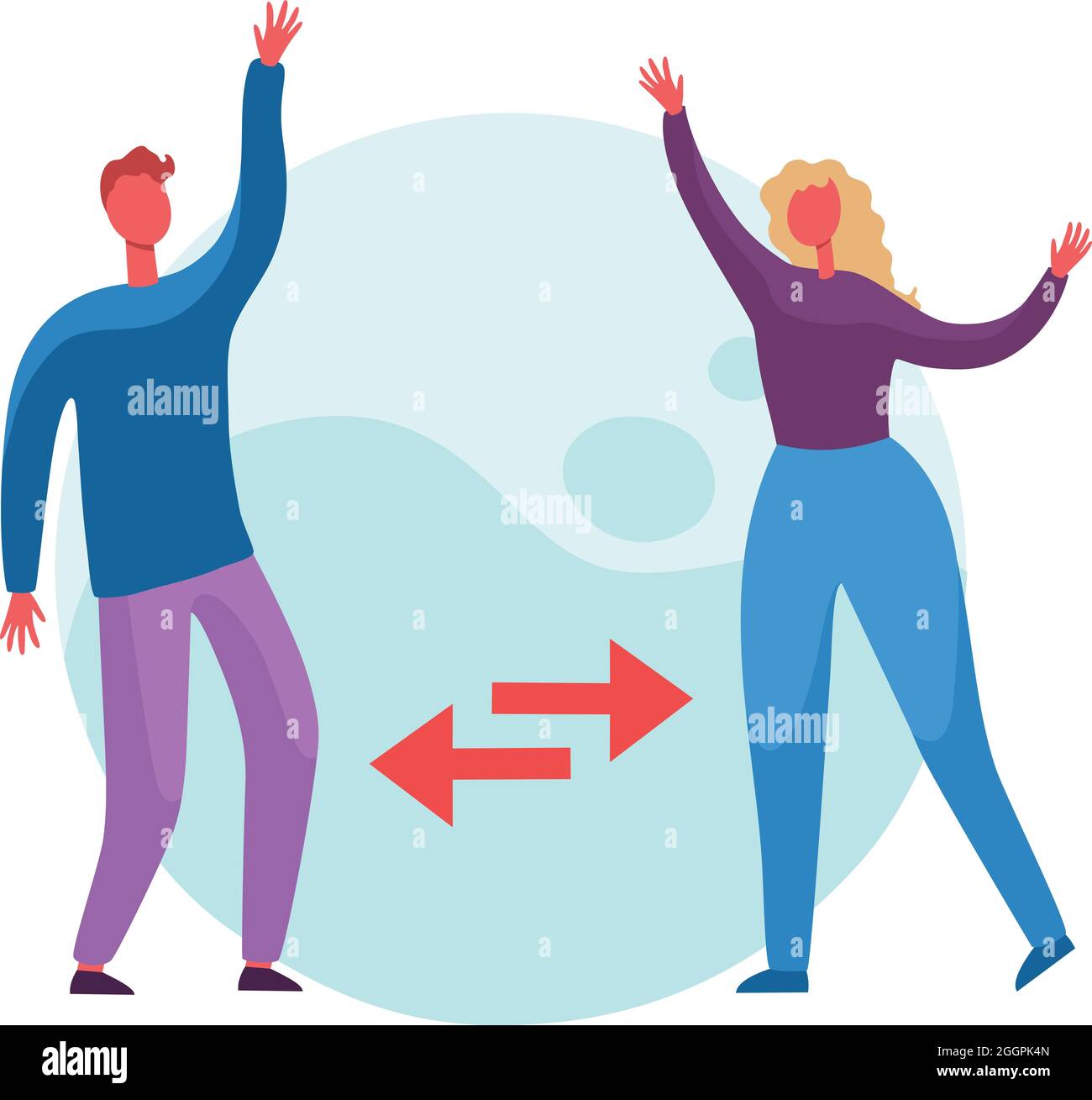 Menschen soziale Distanz Symbol Cartoon-Vektor. Coronavirus-Sicherheit ...