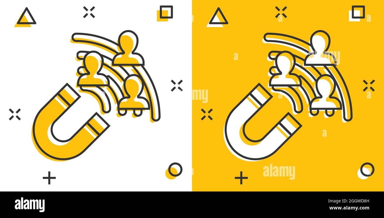 Lead Conversion Icon im Comic-Stil. Ziehen Cartoon Vektor-Illustration ...