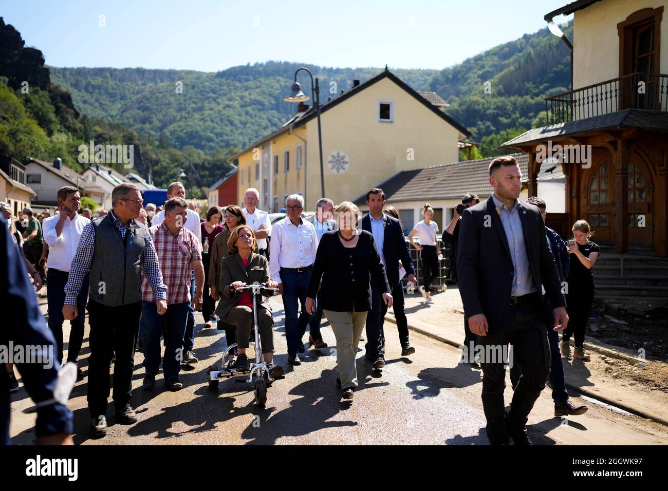 Altenahr, Deutschland. September 2021. Bundeskanzlerin Angela Merkel ...