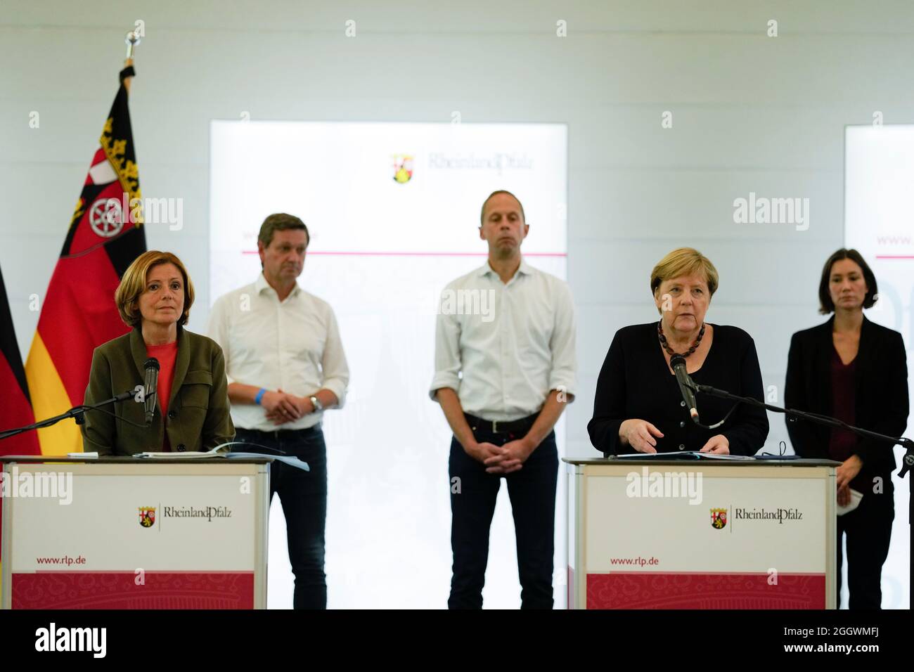 Altenahr, Deutschland. September 2021. Bundeskanzlerin Angela Merkel ...