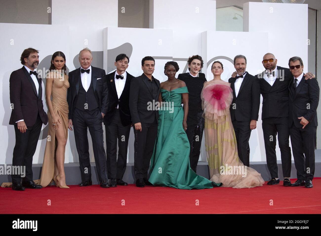 Venedig, Italien. September 2021. Javier Bardem, Zendaya, Stellan ...