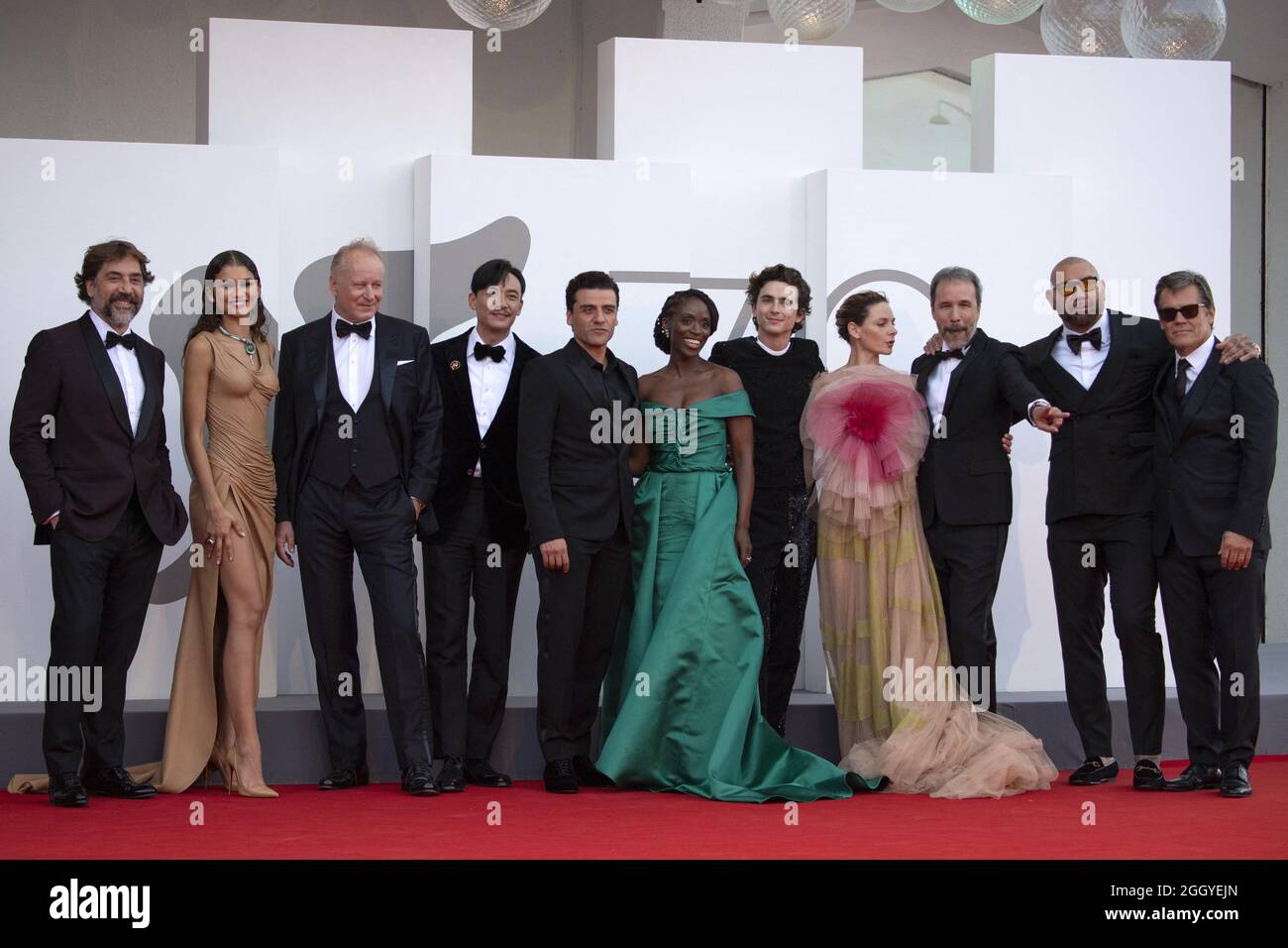 Venedig, Italien. September 2021. Javier Bardem, Zendaya, Stellan ...