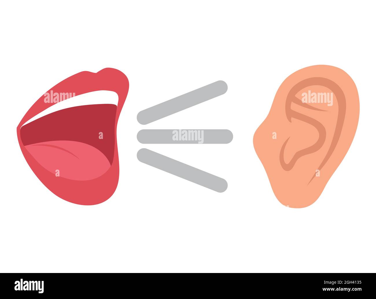 Symbol für Hören und Sprechen, Stimme oder Ton Stock-Vektorgrafik - Alamy