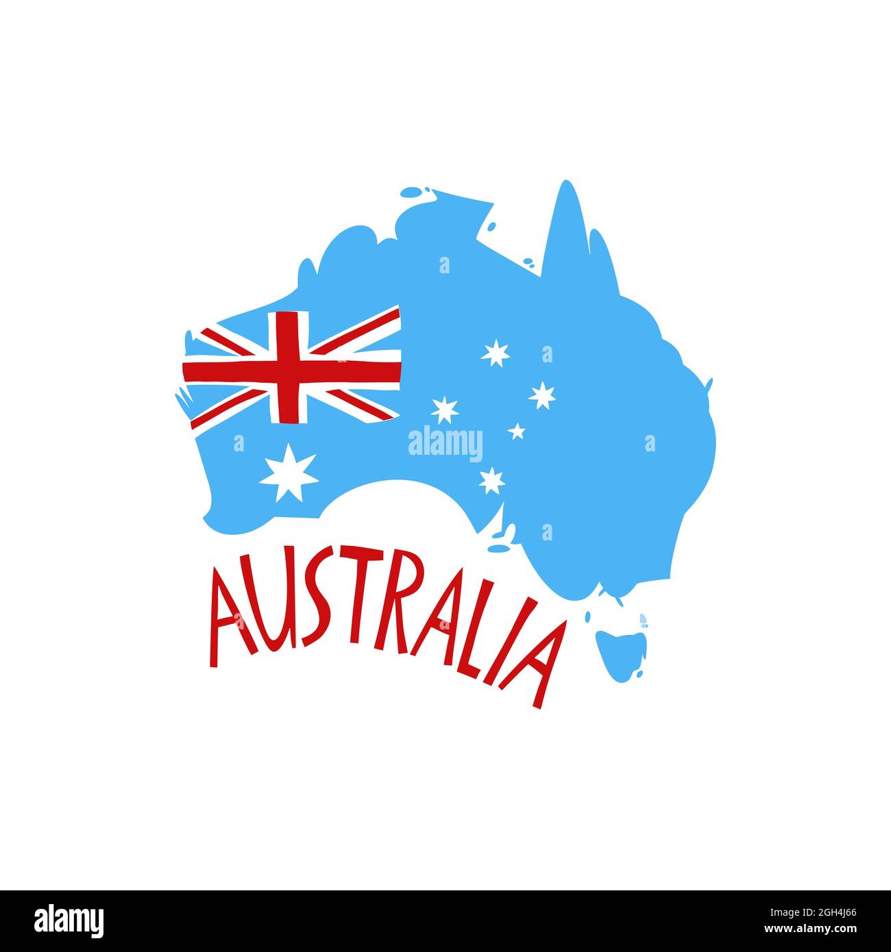 Vektor Hand gezeichnet stilisierte Karte von Australien ...