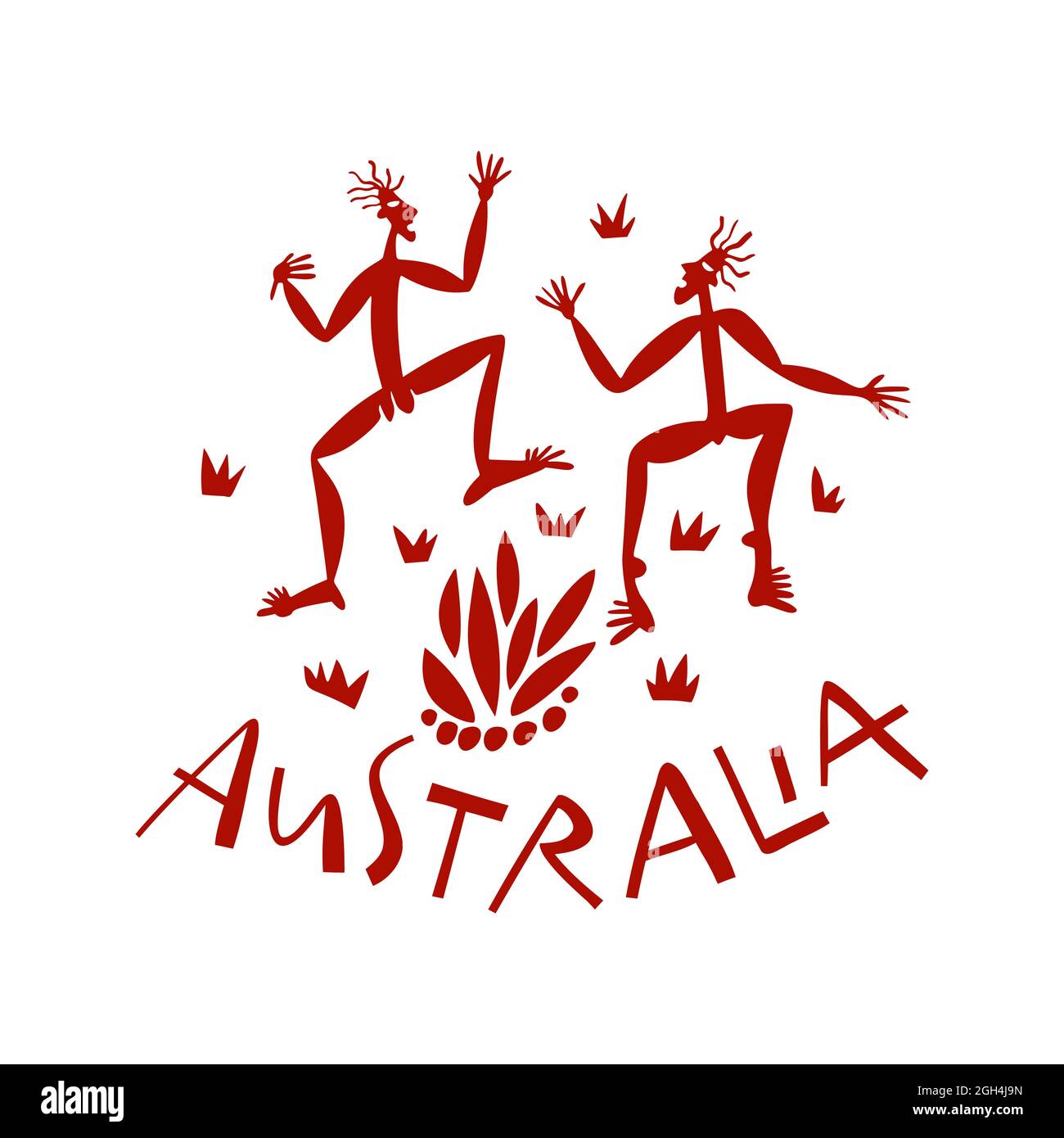 Vektor Hand gezeichnet stilisierte Karte von Australien ...