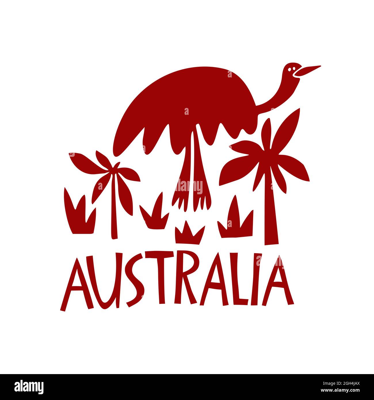 Vektor Hand gezeichnet stilisierte Karte von Australien ...