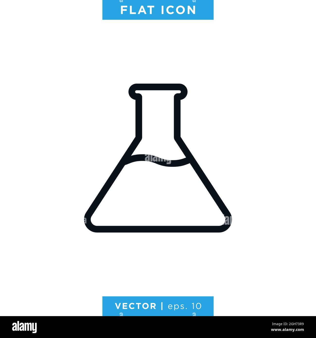Erlenmeyer-Symbol Für Den Kolben – Vektorgrafik – Designvorlage. Schild ...