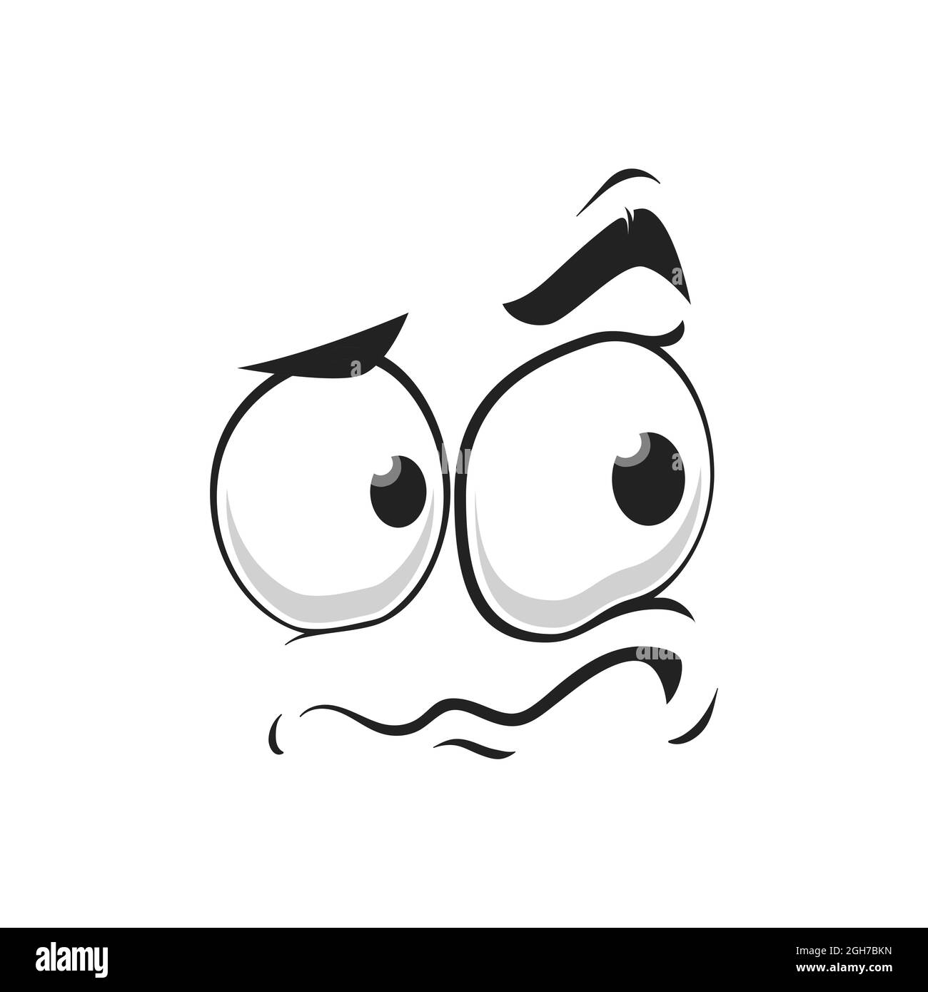 Cartoon Face Vector Icon, verärgerte oder verärgerte Emoji, witziger ...