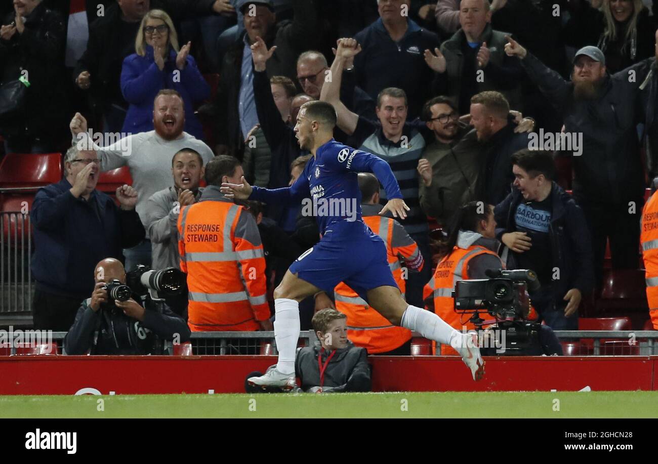 Eden Hazard of Chelsea feiert das Tor beim Spiel der dritten Runde des ...