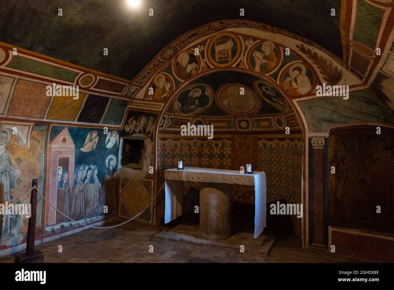 Assisi, Kirche von San Damiano. Die Kirche von San Damiano, ist der Ort, wo St. Clare starb und ...