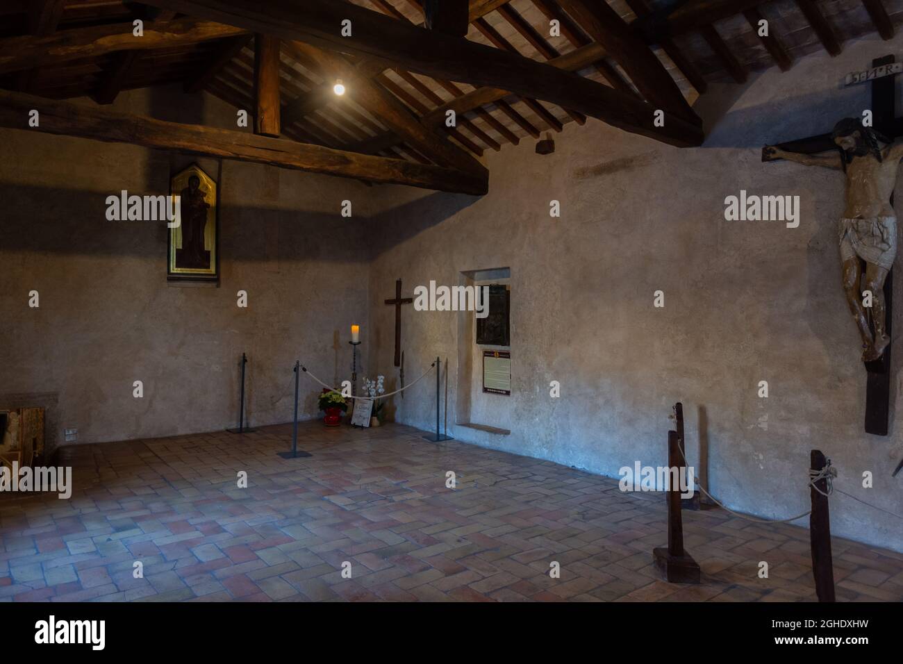 Assisi, Kirche von San Damiano. Die Kirche von San Damiano, ist der Ort, wo St. Clare starb und ...