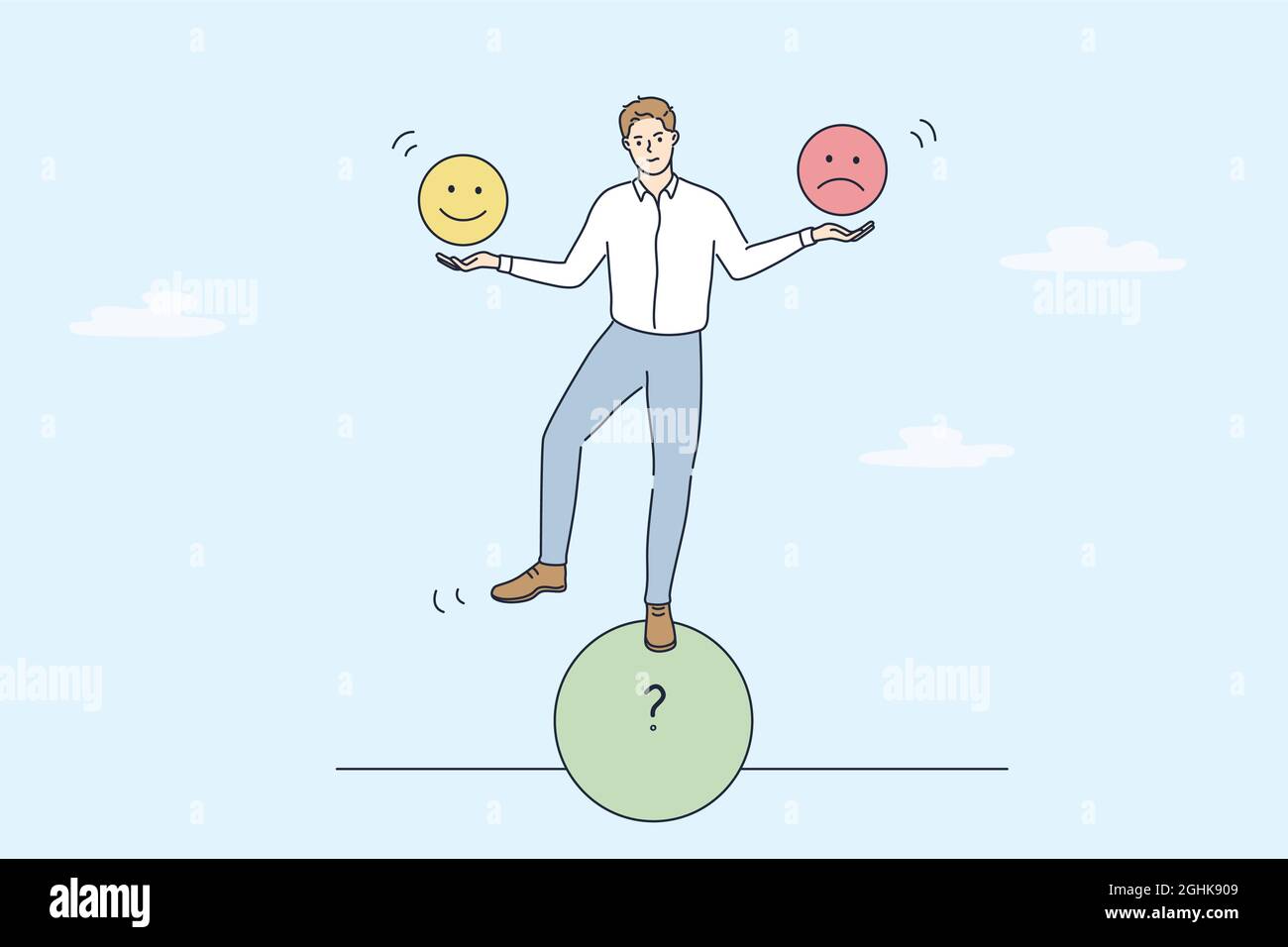 Multitasking und jubelnde Geschäftsidee. Junger lächelnder ...