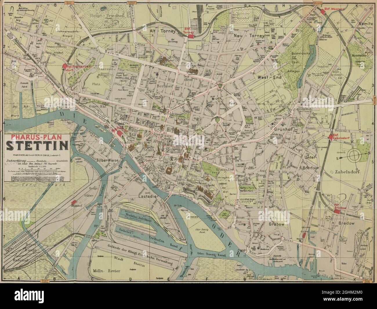 Karte von Stettin, Karte von Stettin, Karte von Stettin, Karte von ...