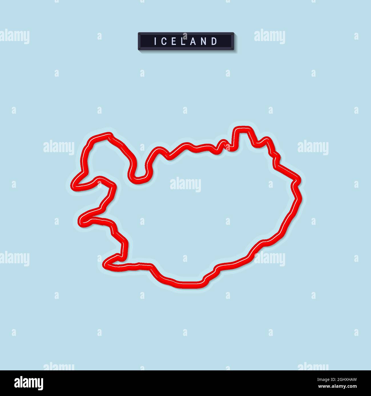 Iceland outline map Stock-Vektorgrafiken kaufen - Alamy