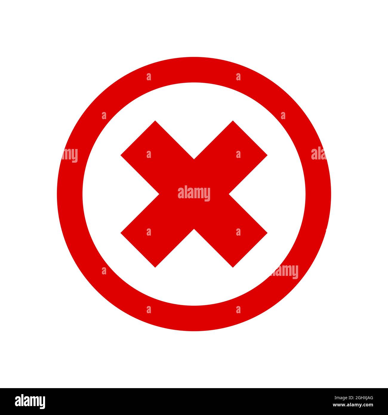 Kreuz in einem roten Kreis Verbotsschild. Kein Symbol, nicht ...