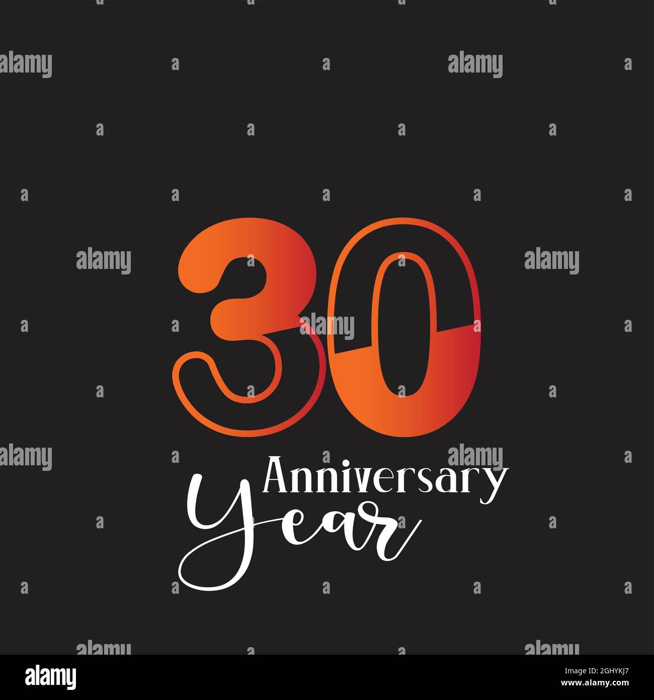 30 Jahre Jubiläum Logo Vektor Vorlage Design Illustration Stock ...