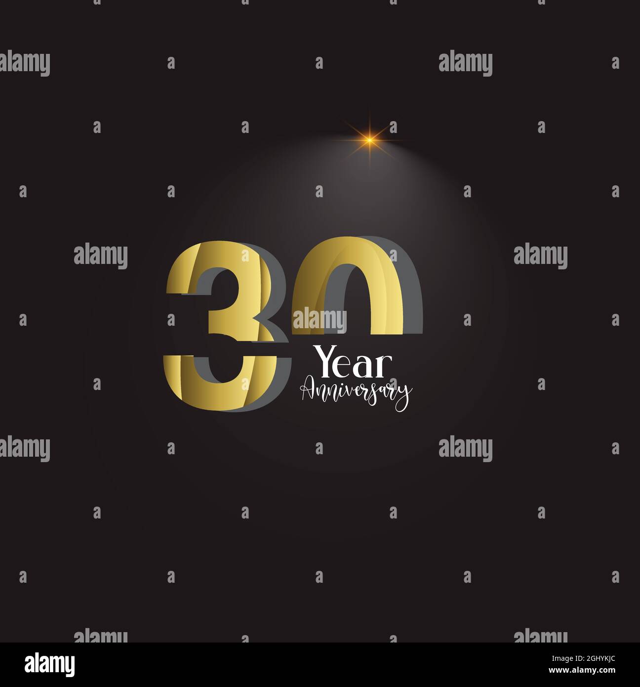 30 Jahre Firmenjubiläum Logo Vektor Template Design Illustration Gold ...