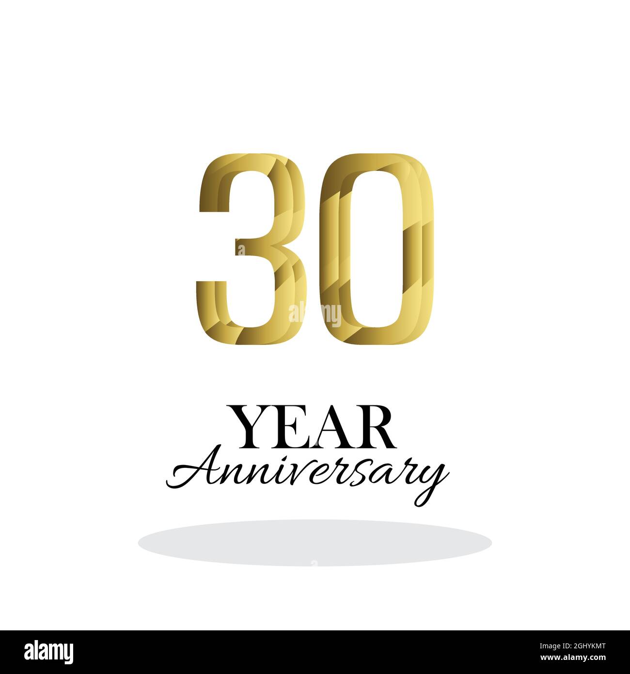30 Jahre Firmenjubiläum Logo Vektor Template Design Illustration Gold ...