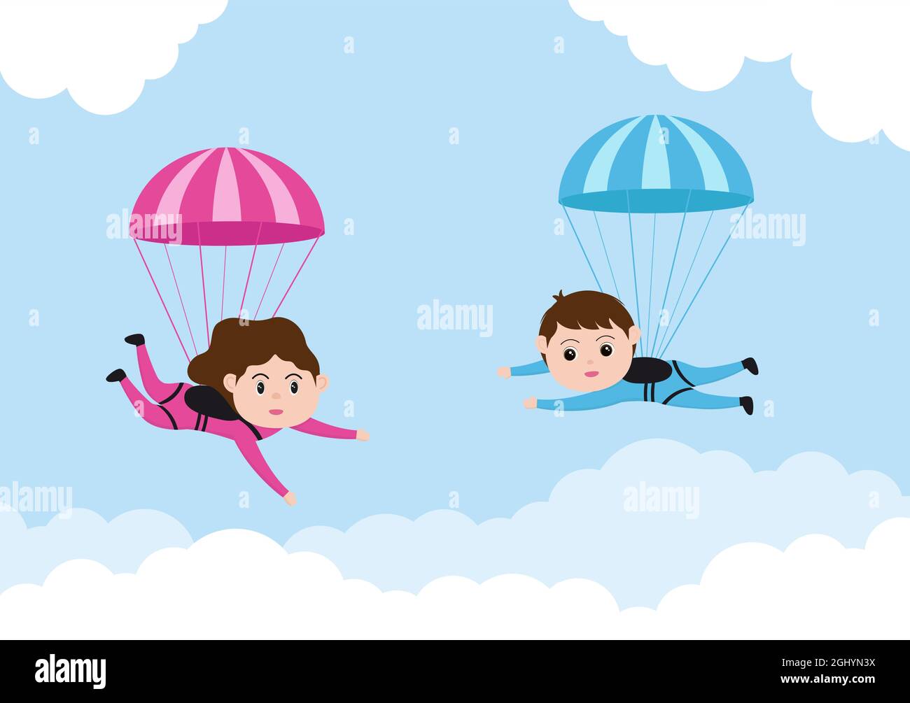Fallschirmsprung illustration Stock-Vektorgrafiken kaufen - Alamy