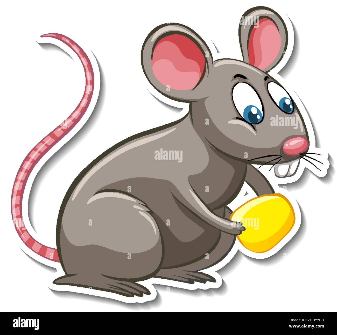 Eine Stickervorlage von Ratte Cartoon Figur Illustration Stock ...