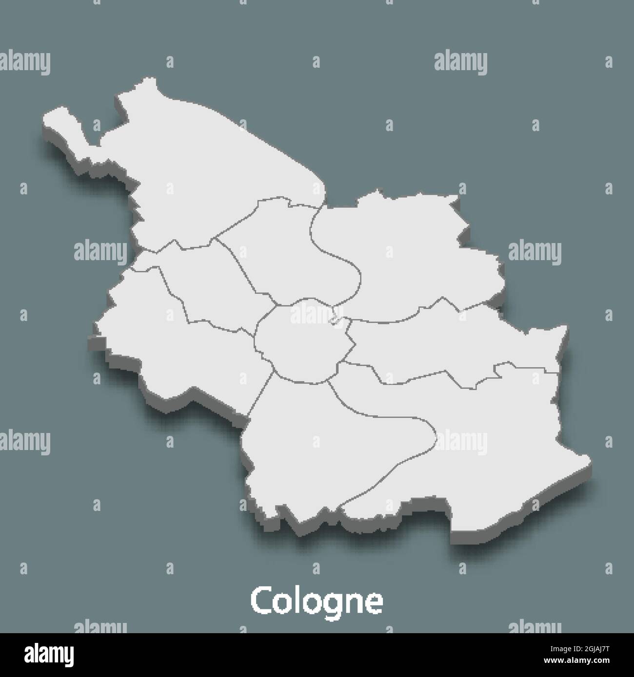 3d isometrische Karte von Köln ist eine Stadt von Deutschland, Vektor ...