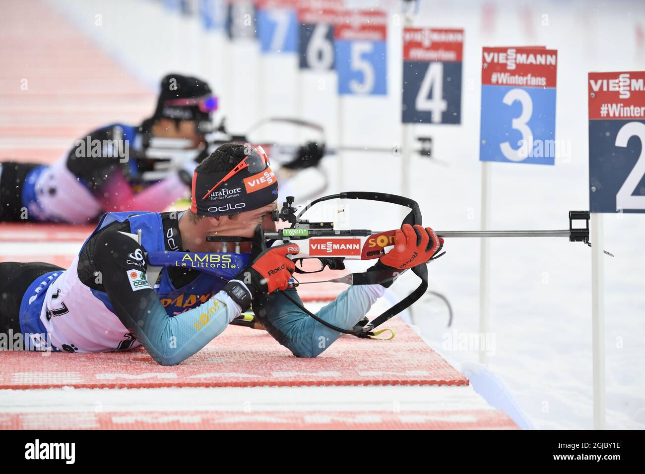 Quentin Fillon Maillet aus Frankreich tritt am 09. März 2019 beim 10-km ...
