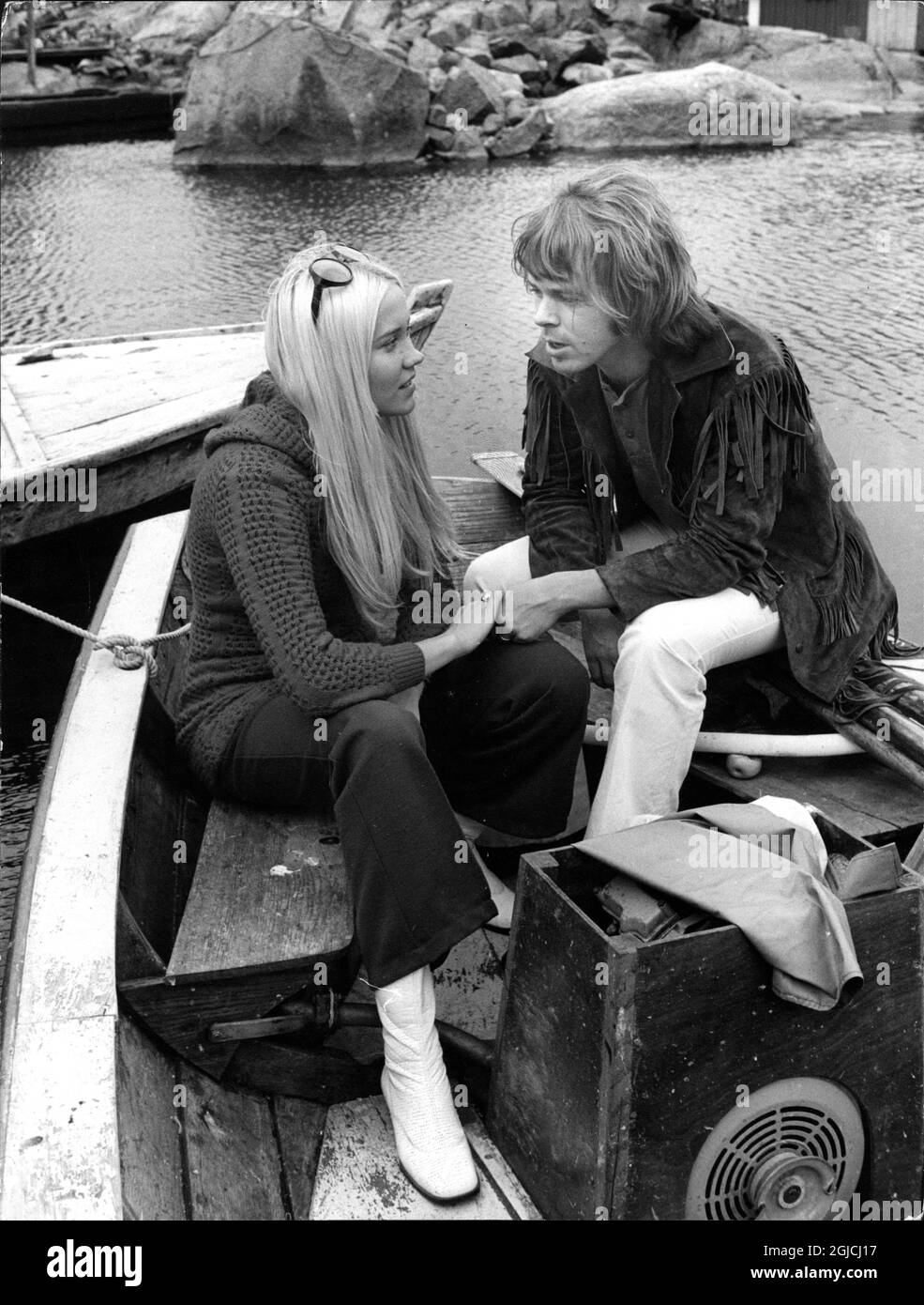 Die Schwedische Sängerin Agnetha Fältskog Mit Ihrer Partnerin Bjorn Ulvaeus Der Musikerin