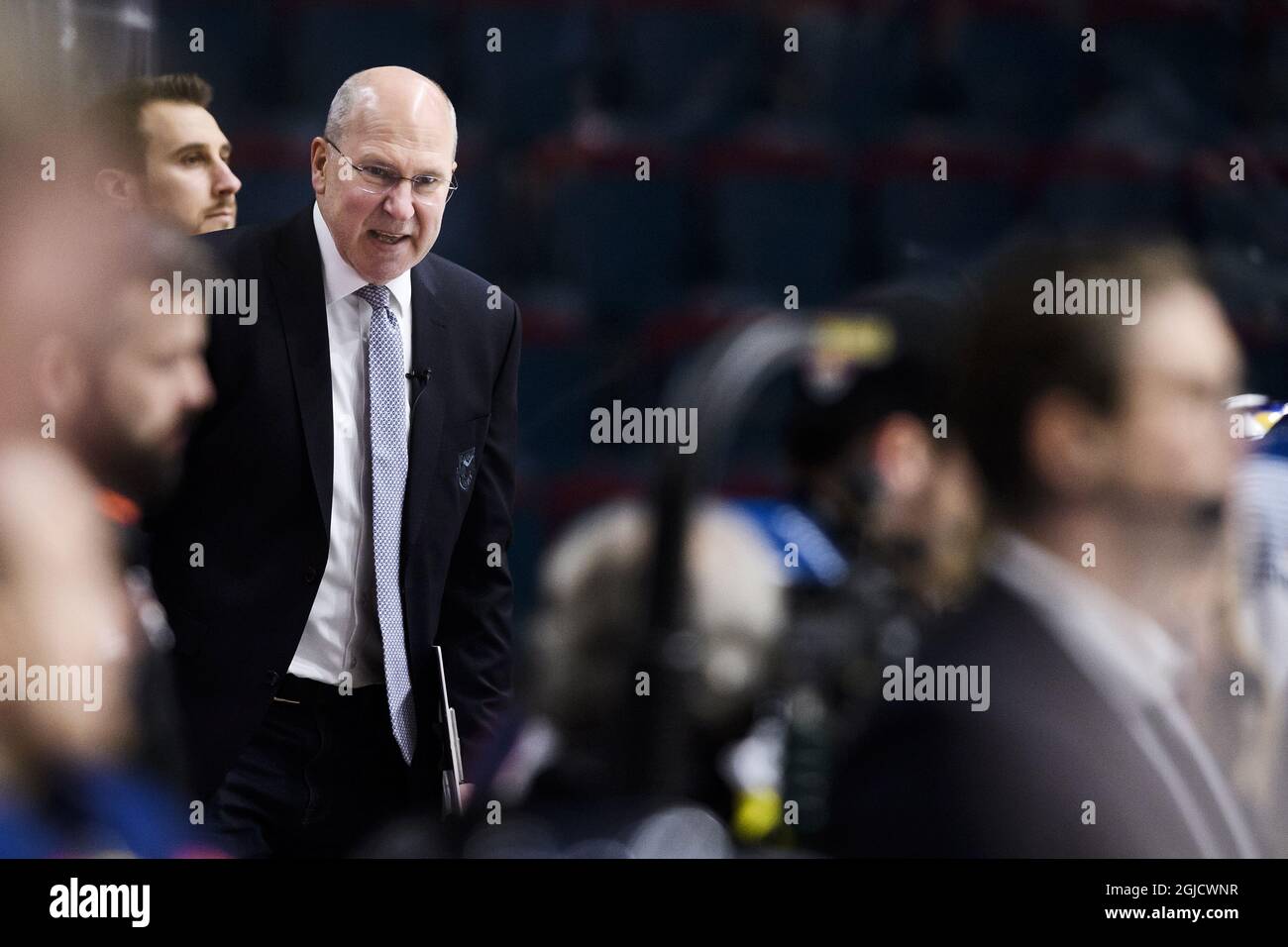Red Bull München-Cheftrainer Don Jackson beim ersten Champions Hockey ...