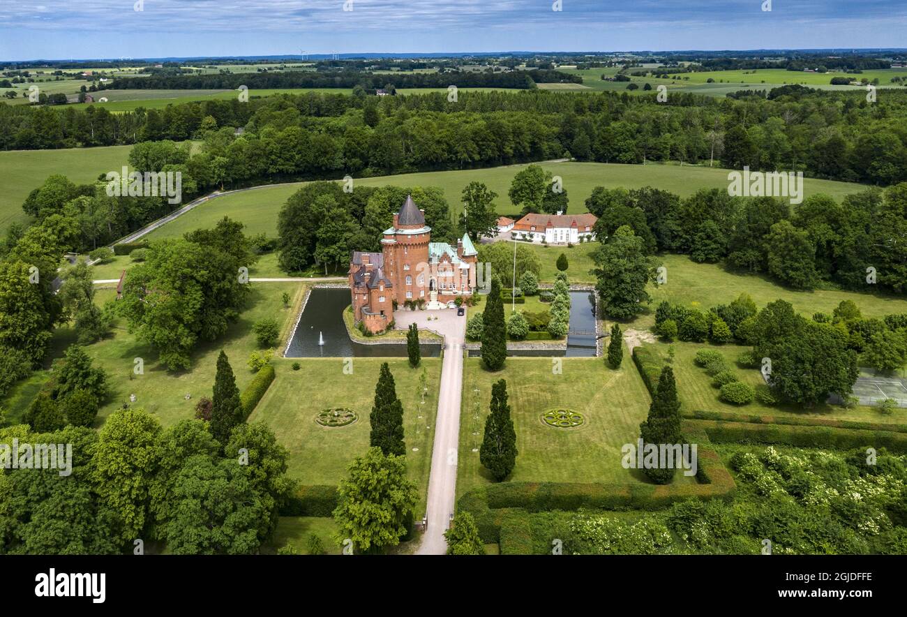 Schloss Hjularod (schwedisch: Hjularods Slott) in der Gemeinde Eslov ...