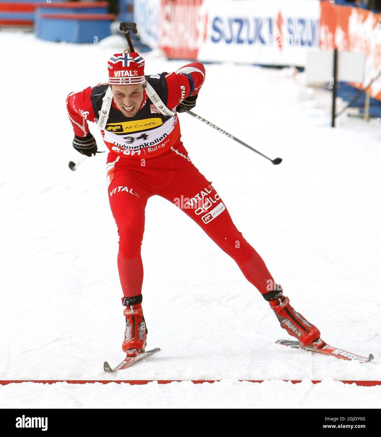 Der norwegische Stian Eckhoff wurde im Biathlon-Weltcup-Sprint der ...
